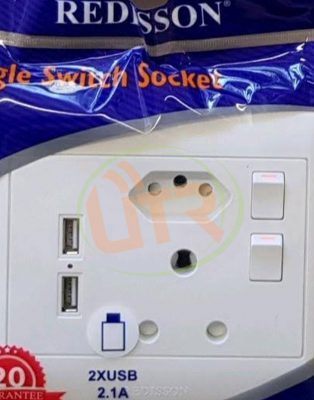 Redisson Wall Socket ( 1 x 3 Point, 1 x 2 Point and 2 x USB ports ...
